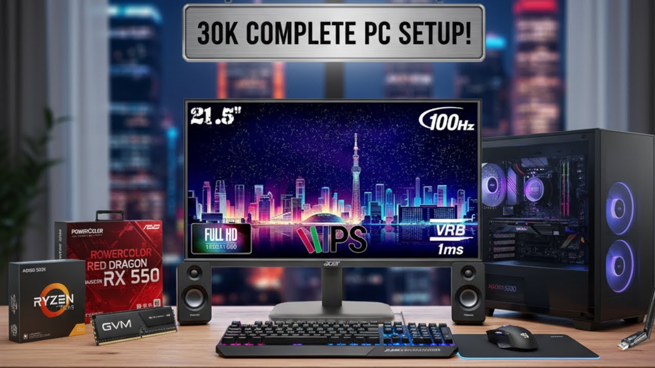 ₹30,000 Complete PC Build 🔥 Full Setup with Monitor, Keyboard & More ...