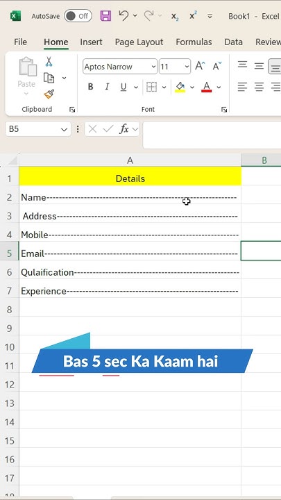 Create Form In excel within seconds - YouTube
