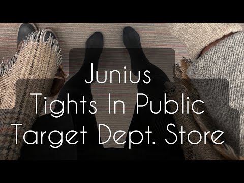 Tights Shopping at Target While Wearing Black Footed Tights
