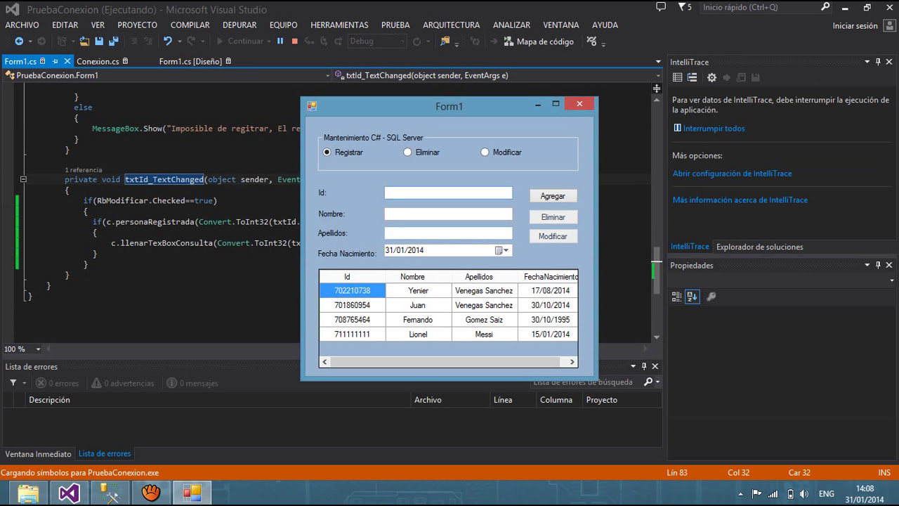 Completar TextBoxs - Modificar Campos en C# - SqlServer - YouTube