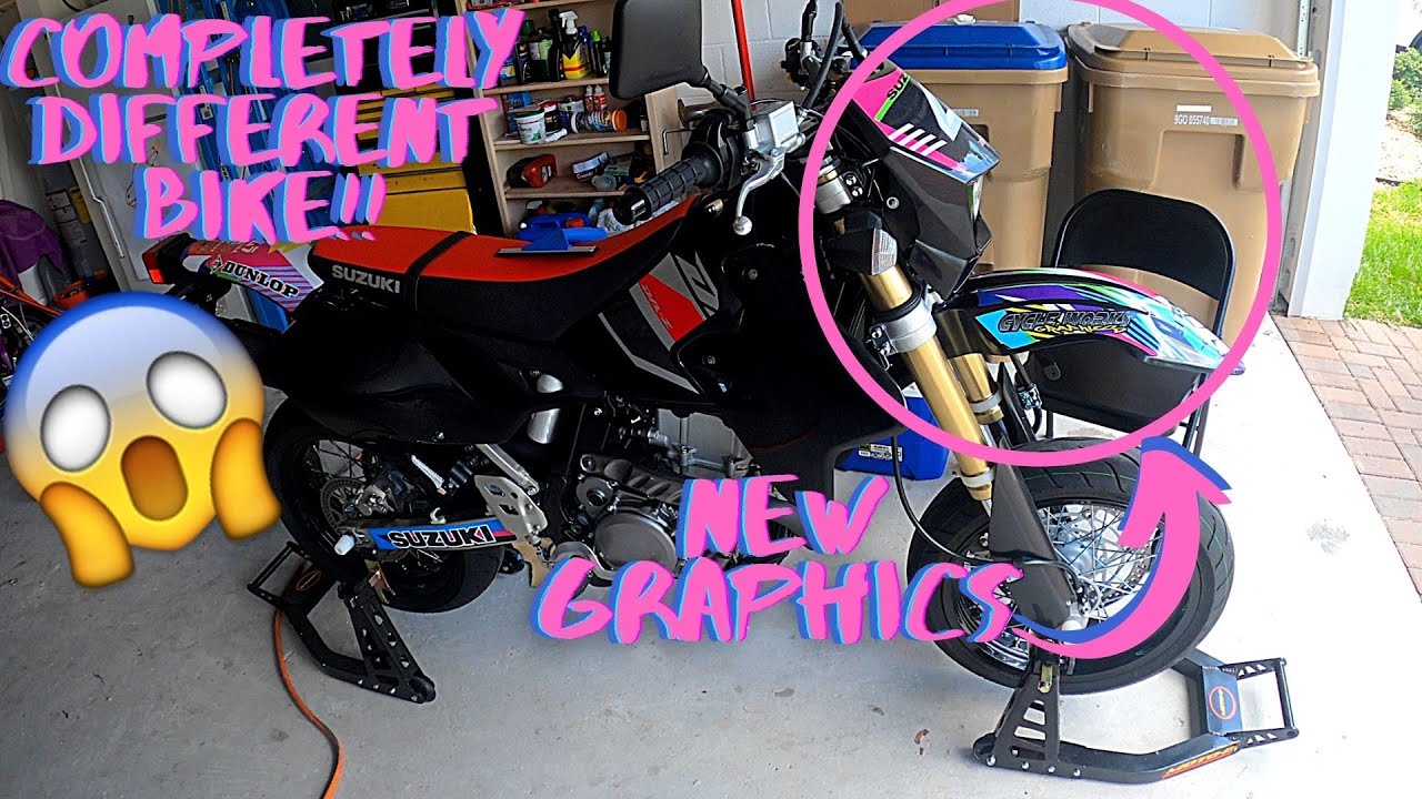 2021 DRZ400SM Graphics Kit Install | Mr2Moto - YouTube