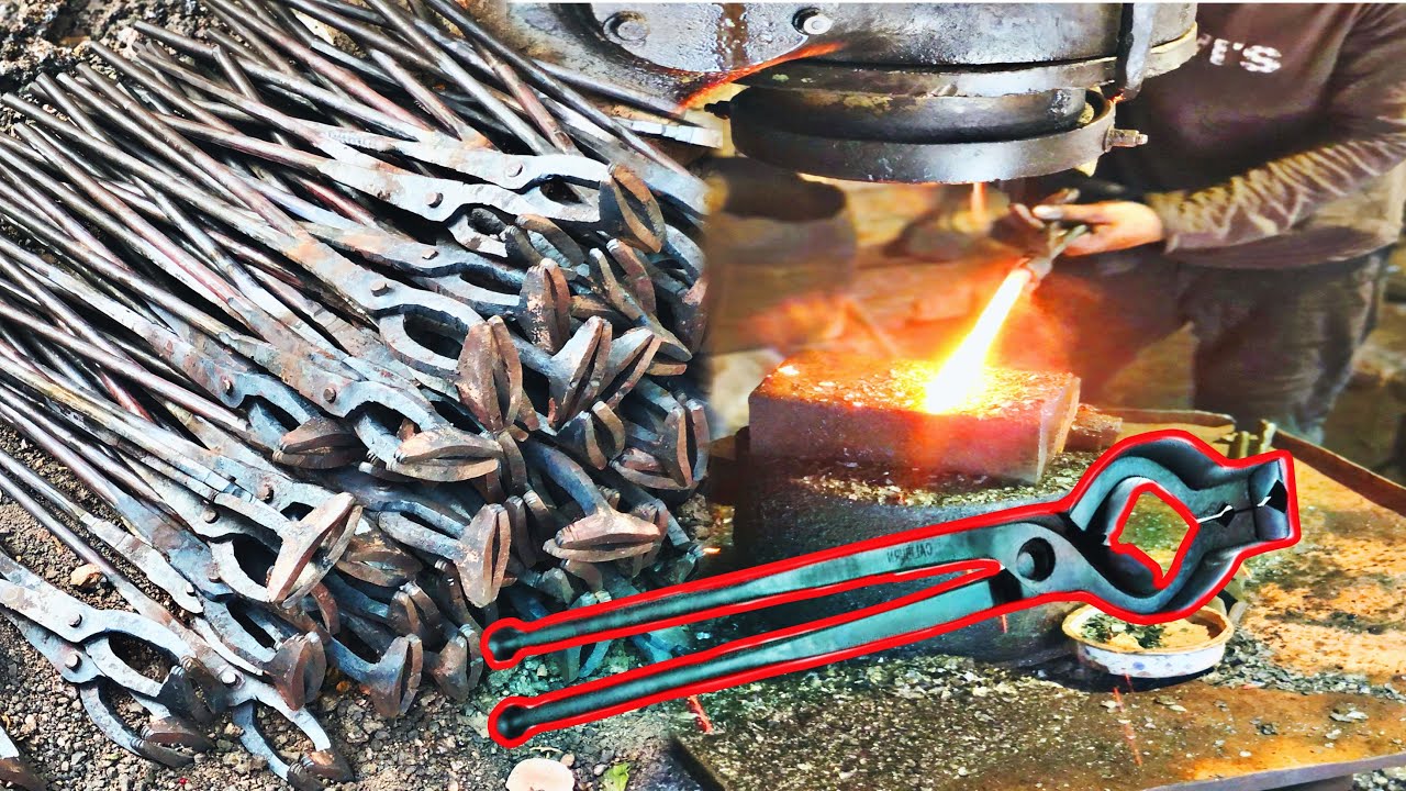 Manufacturing Process of Blacksmithing Tongs || Blacksmiths Tool Making ...