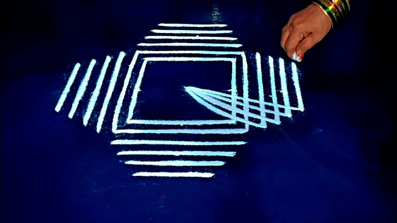 Easy beginners kolam 🌺 Simple rangoli design - YouTube