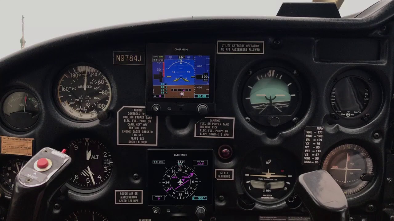 Dual Garmin G5 Piper Cherokee 180 - YouTube