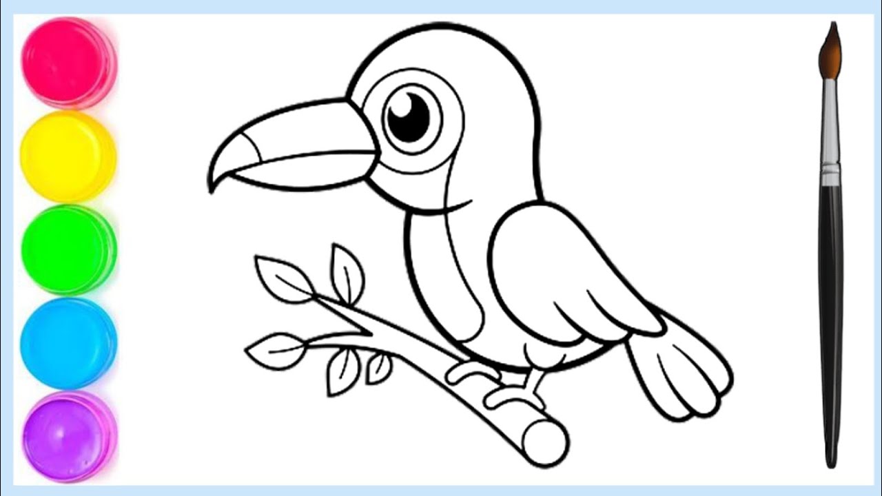 HOW TO DRAW A BIRD DRAWING VERY EASY STEP BY STEP | HORNBILL DRAWING ...