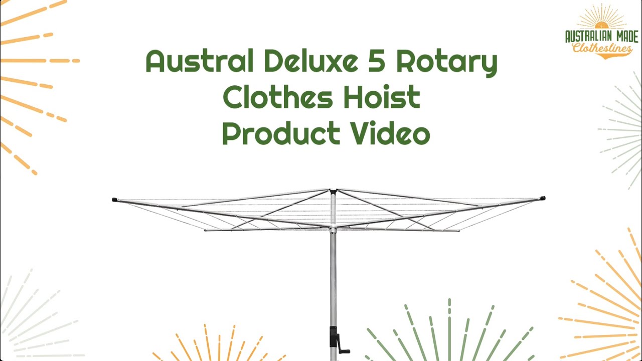 Austral Deluxe 5 Rotary Clothes Hoist Video - Australian Made ...