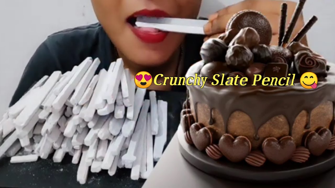 😍ASMR: Eating Slate Pencil 😃 | Crunchy Slate Pencil 😋 - YouTube