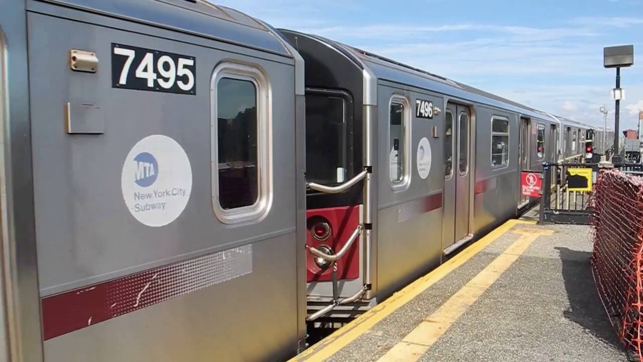 R188 set 7491-7927-7500 departing 69th Street on a Flushing - Main ...