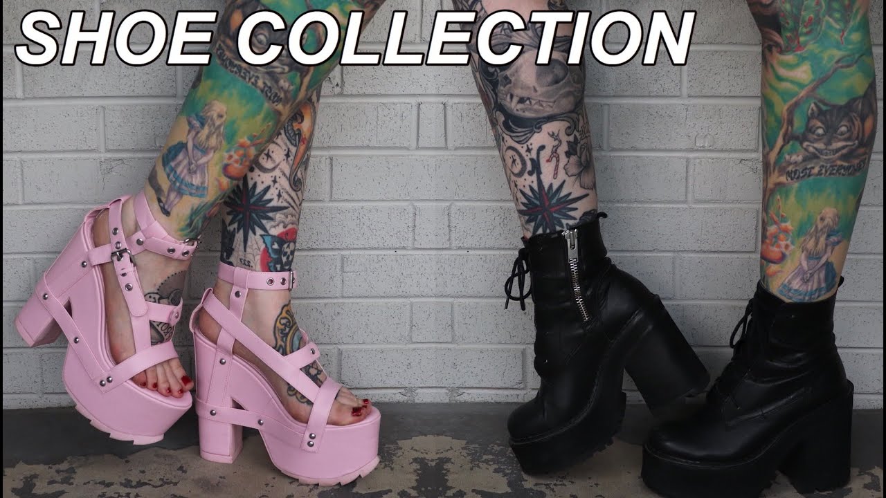 shoe hoarder •. shows .• her collection •. ♡ UNIF - DEANDRI - JEFFREY ...