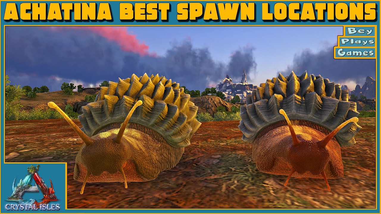 ARK: Crystal Isles | BEST ACHATINA Spawn Locations On The MAP!! - YouTube