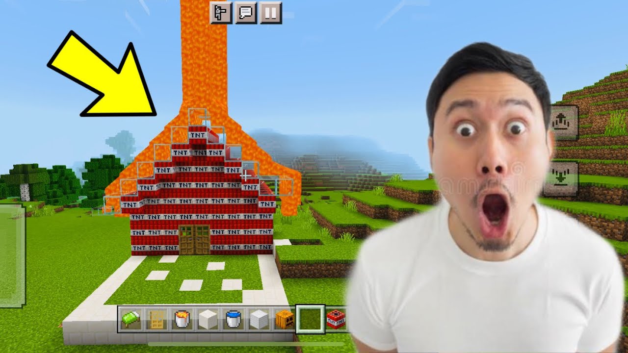 Build a tnt house in minecraft | tnt vs lava in minecraft - YouTube