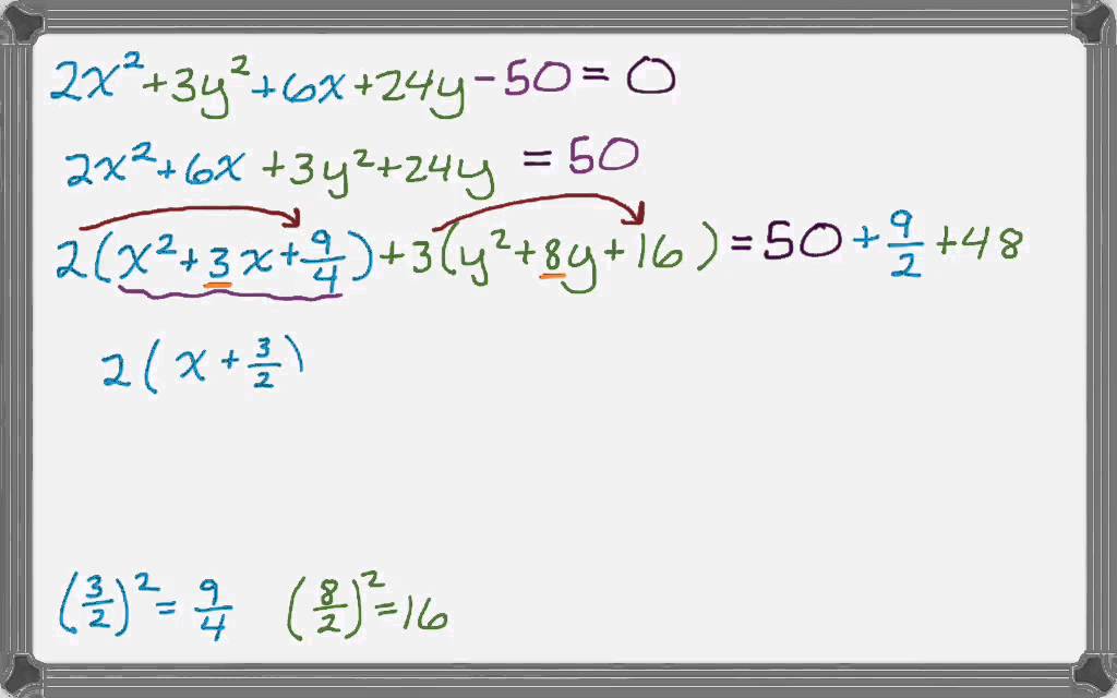 Complete the Square for Conics - YouTube