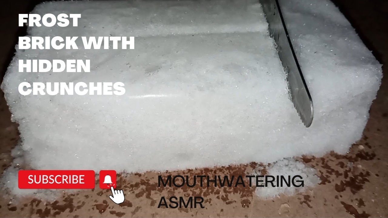 Freezer Frost Brick with hidden Crunches🤤|Satisfying Ice Eating ASMR ...