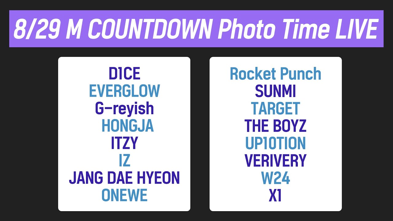 190829 M COUNTDOWN Photo Time LIVE - YouTube