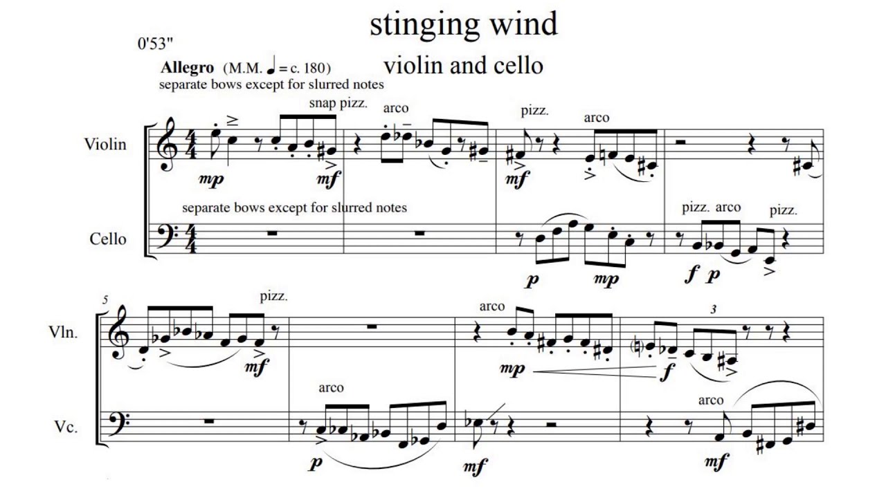 13. Stinging Wind--Modern Contemporary avant-garde String duet for ...