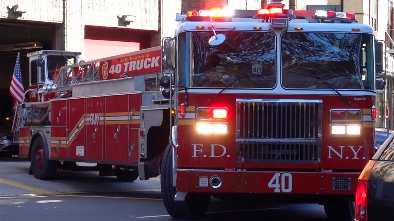 FDNY Ladder 40 Responding 10/28/21 - YouTube