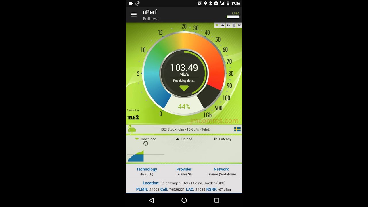 Vodafone (UK) 4G roaming test in Sweden - nPerf - YouTube