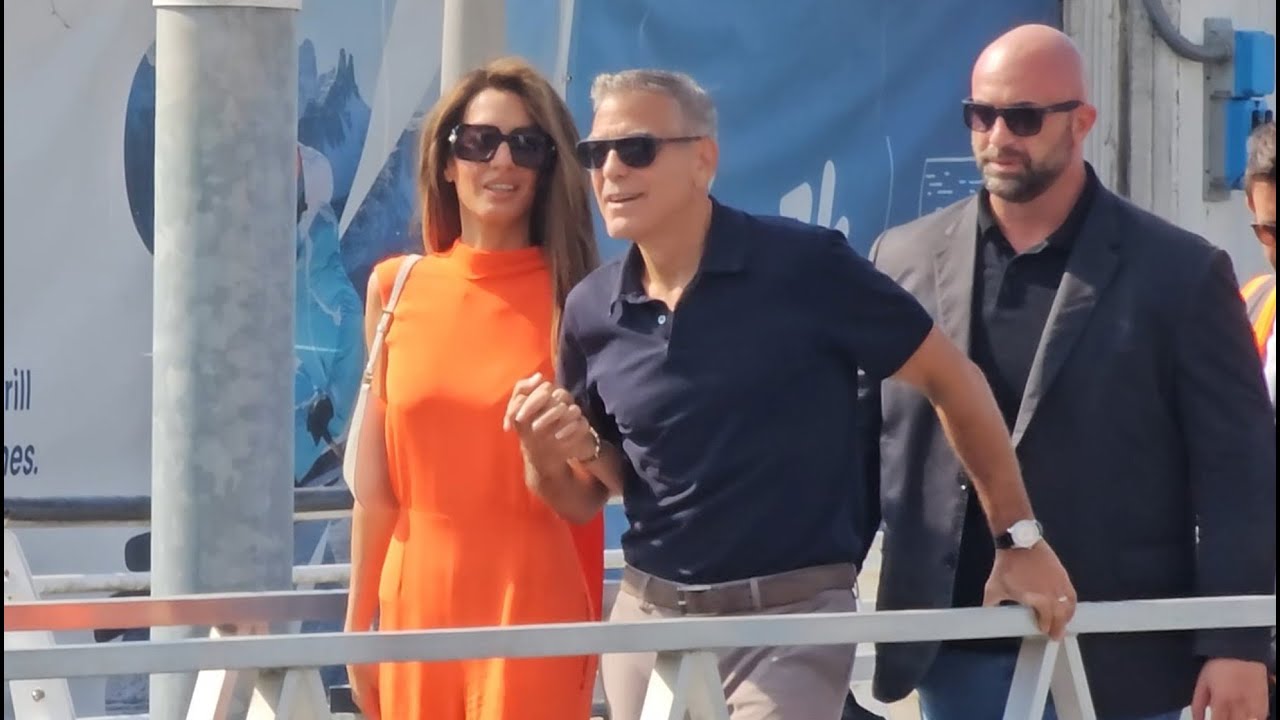 George And Amal Clooney Arrive Hand In Hand At The Airport In Venice ...
