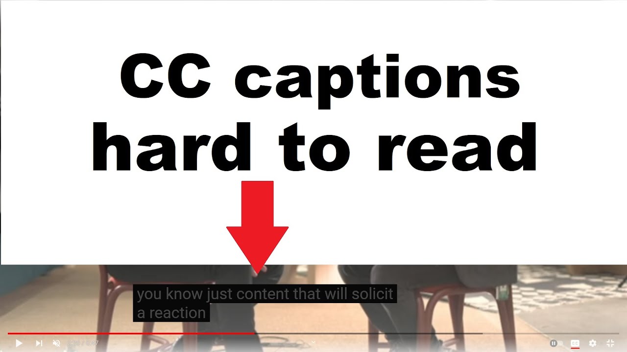 CC captions subtitles hard to read - opacity adjustment - YouTube