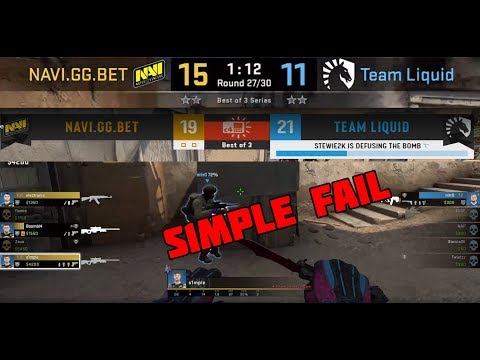 S1MPLE FAIL KNIFE 15-11 [ NAVI VS LIQUID ] | ESL ONE COLOGNE 2019 | NA`VI 19-22 LIQUID