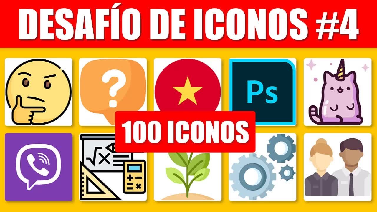 Desafío de iconos 4 | Adivina el ícono en 3 segundos | 100 íconos ...