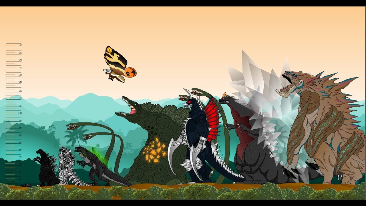 Monsters Size Comparison 2 - Kiryu, Biollante, Gigan, Space Godzilla ...