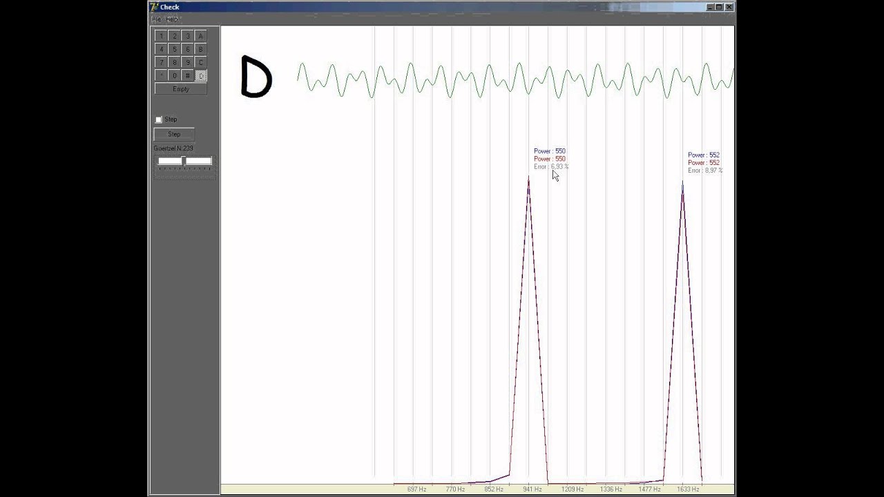 Test Goertzel algorithm for DTMF detection - YouTube