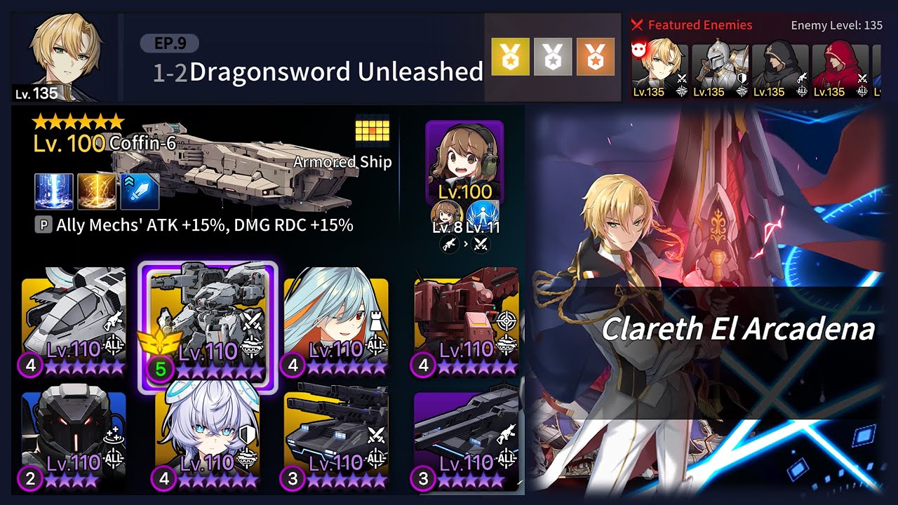 3★ Episode 9-1-2 Hard for Mech (No Awakened or Rearm) [Counter:Side SEA ...