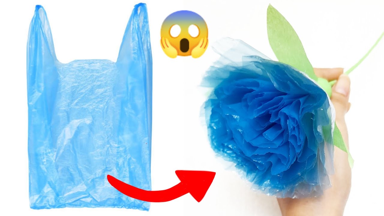 Turn plastic bag into a beautiful flower 🌼 - YouTube