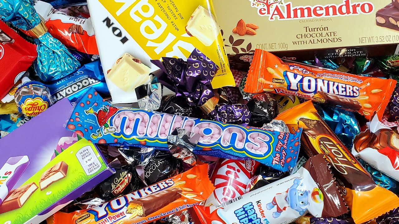 some Lot's of New candies opening asmr, strawberry millions candy - YouTube