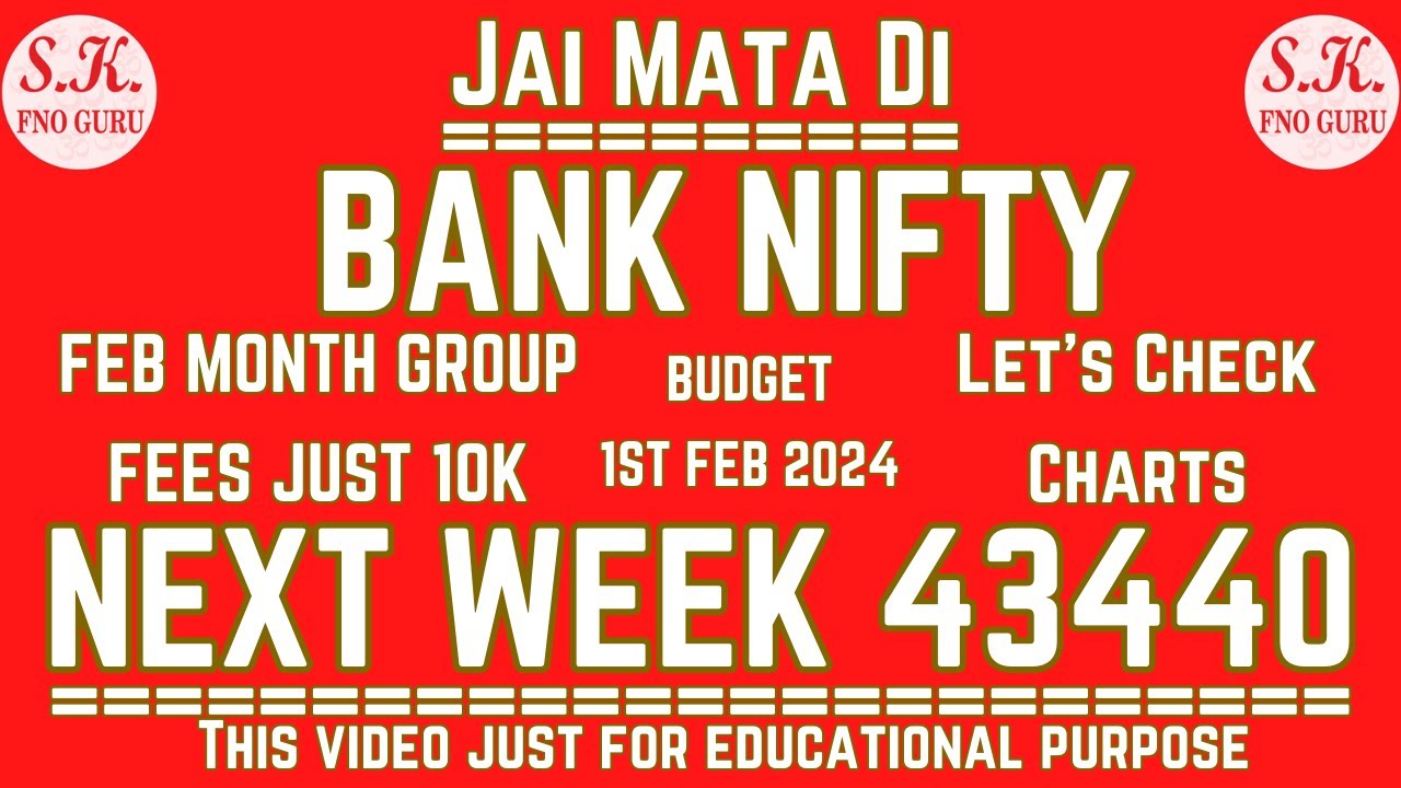 Next week Bank nifty Target 43440. Feb Monthly group fees just 10k. Let ...