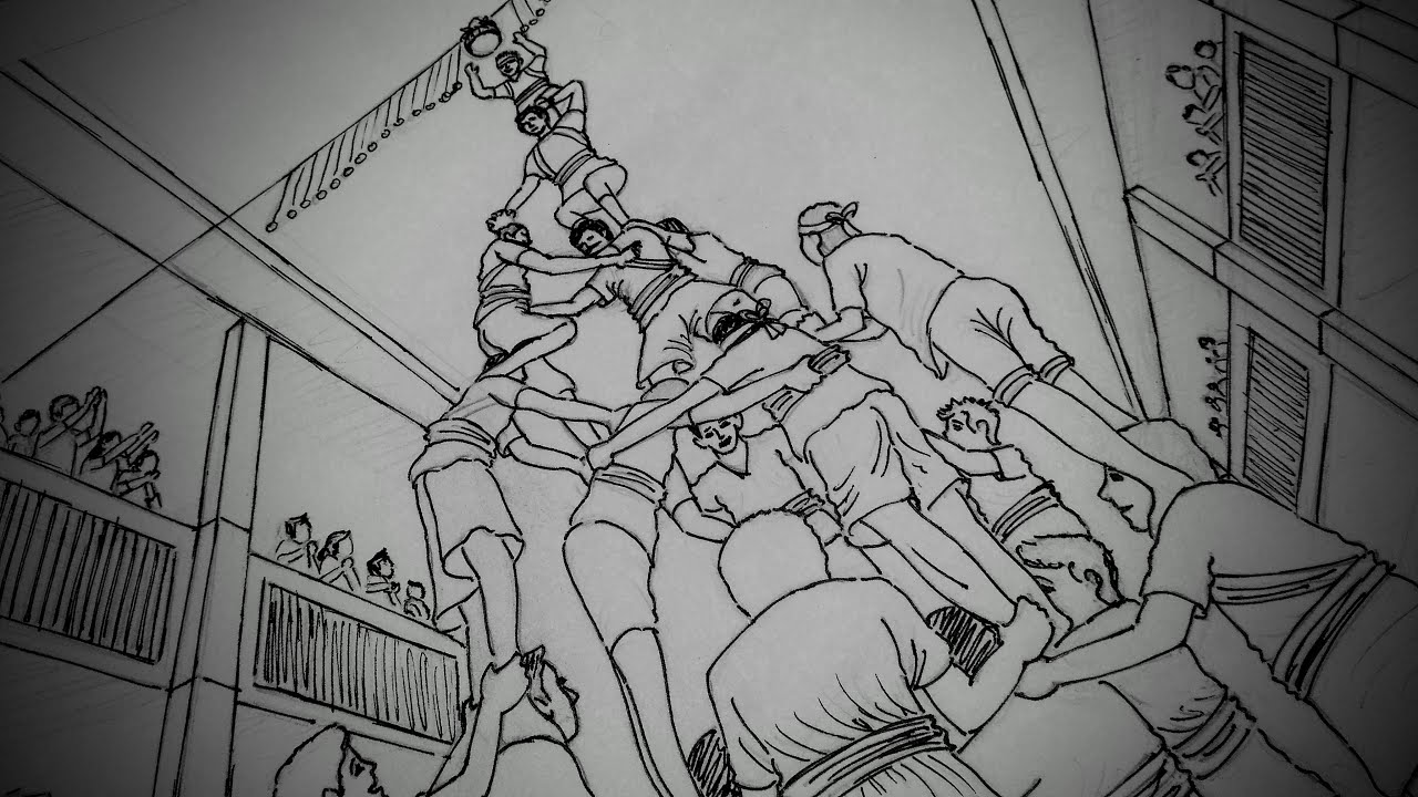 Janmashtami Drawing | Dahi Handi Drawing | Gokulashtami Drawing ...
