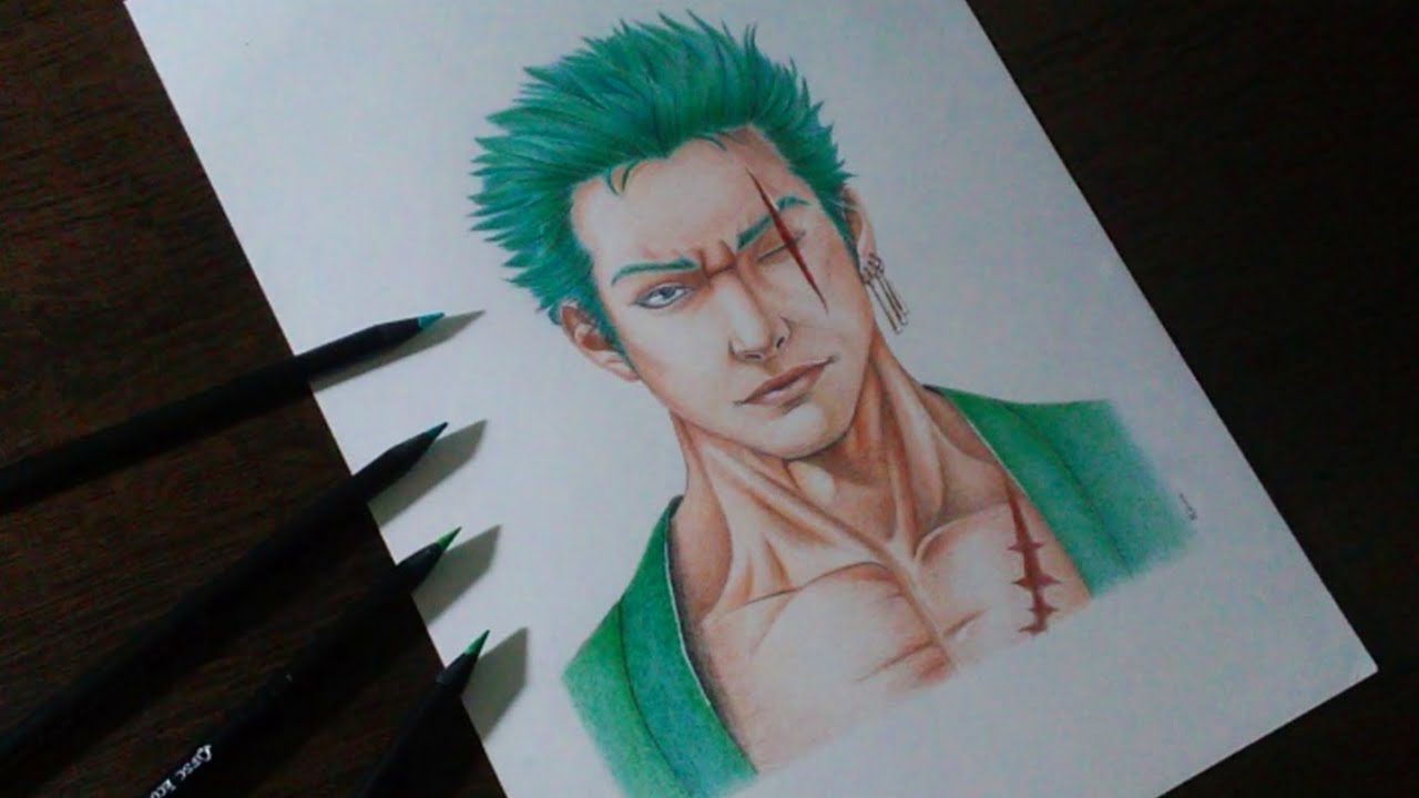 Drawing Roronoa Zoro semi realista - YouTube