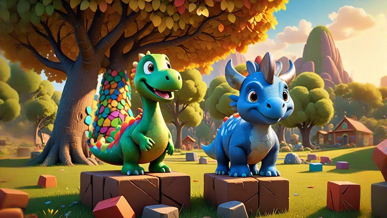 Dodo Dino Plays with Blocks | Educational Kids Song | Nursery Rhymes ...