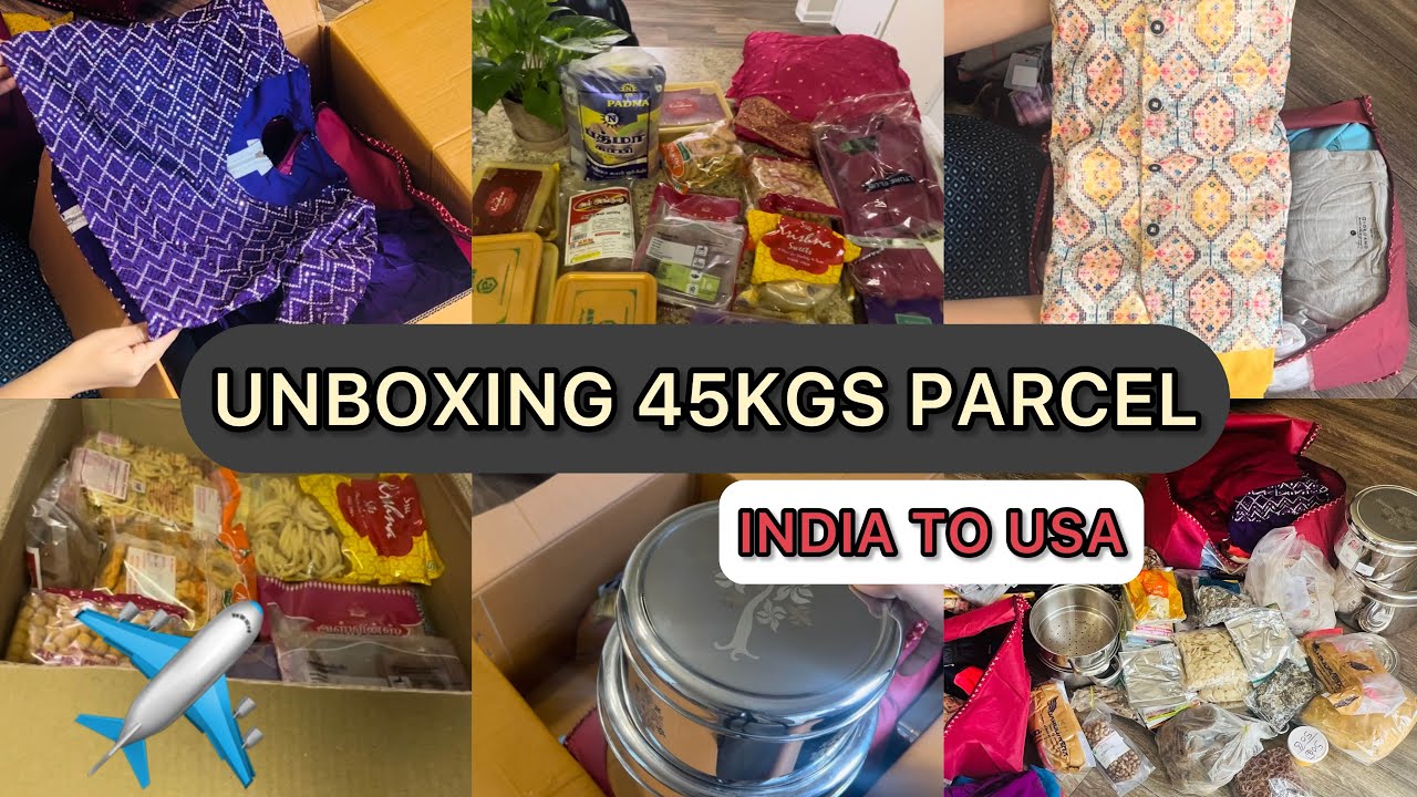 Unboxing 45kg parcel from INDIA to USA || most awaited Diwali package ...