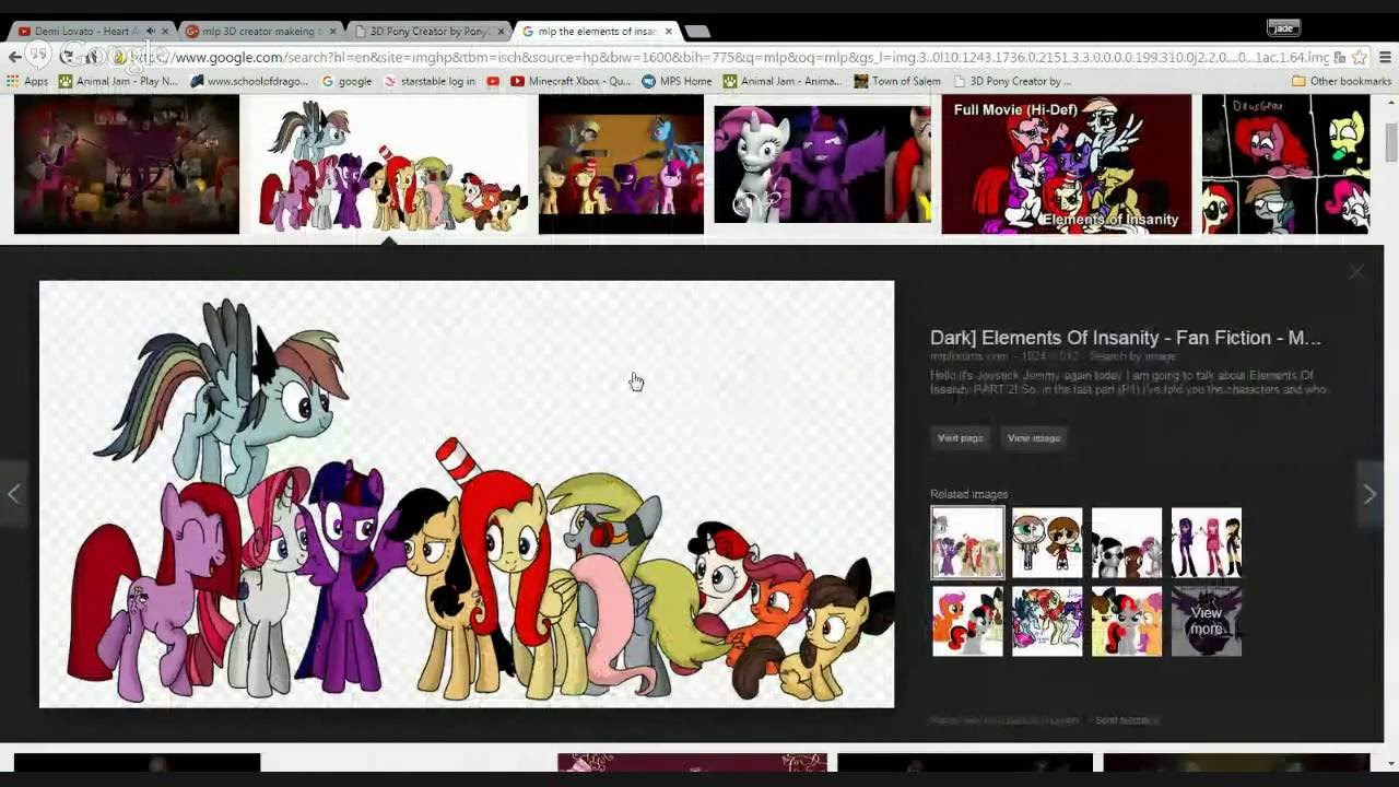 mlp 3D creator makeing the eliment of insanity flutter shout - YouTube