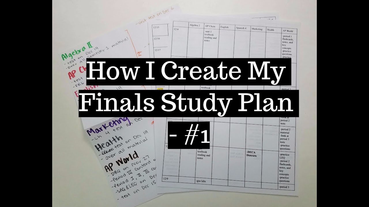 How I Create My Finals Study Plan - #1 - YouTube