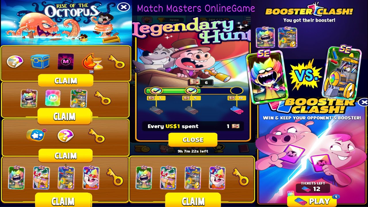 Match Masters Buy Rise of The Octopus 🐙 Free Prizes Booster Clash 12 ...