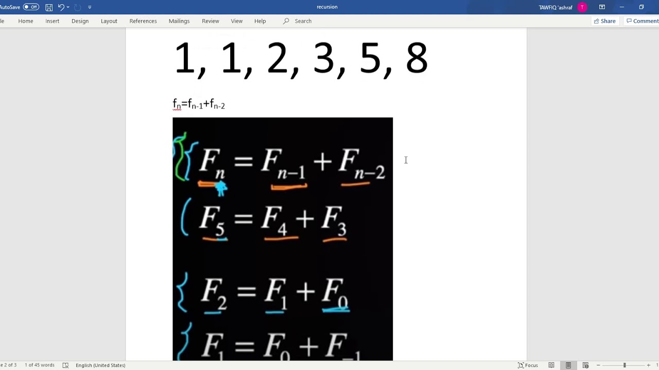 recursion function algorithm and two examples بالعربي - YouTube
