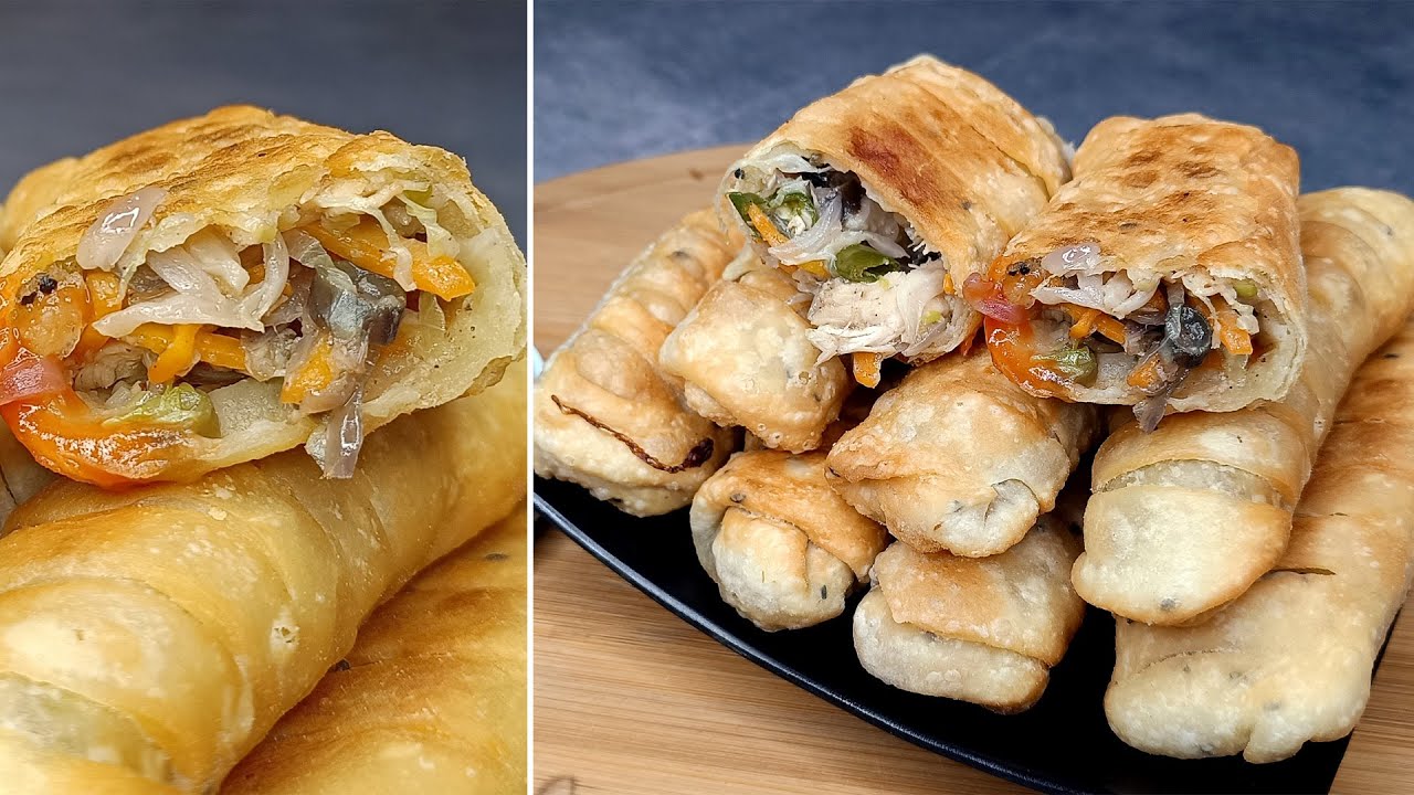Crispy Chicken Vegetable Rolls Recipe | Perfect Snack Idea - YouTube