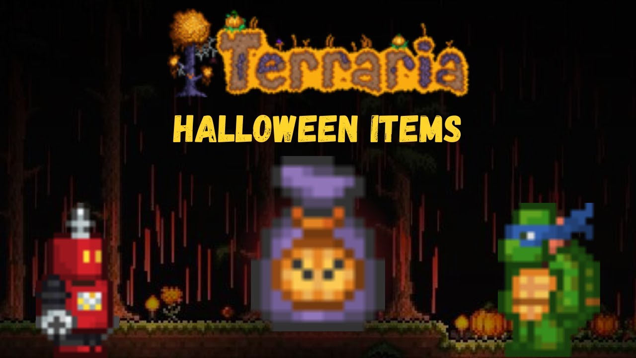 Terraria: ALL HALLOWEEN ITEMS !!! (1.4.4.9) - YouTube
