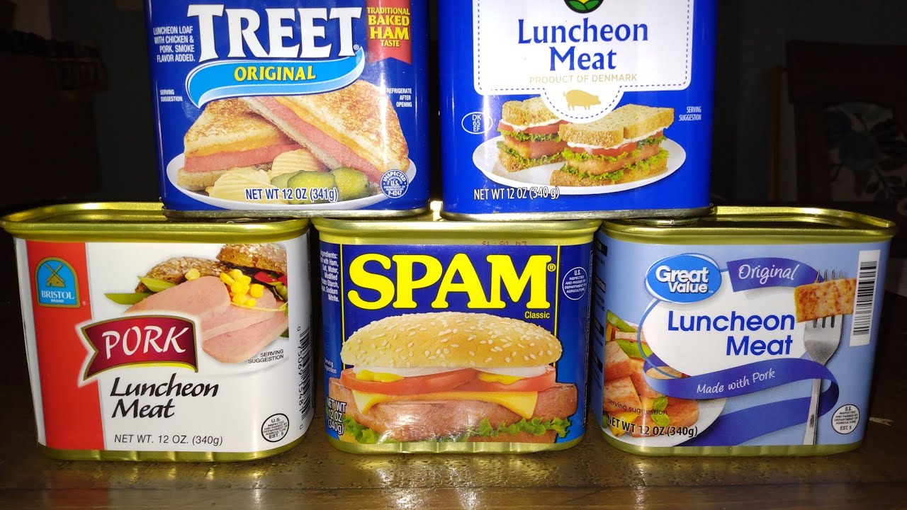 SPAM vs "Not SPAM" generic knockoffs. Canned meat side by side ...