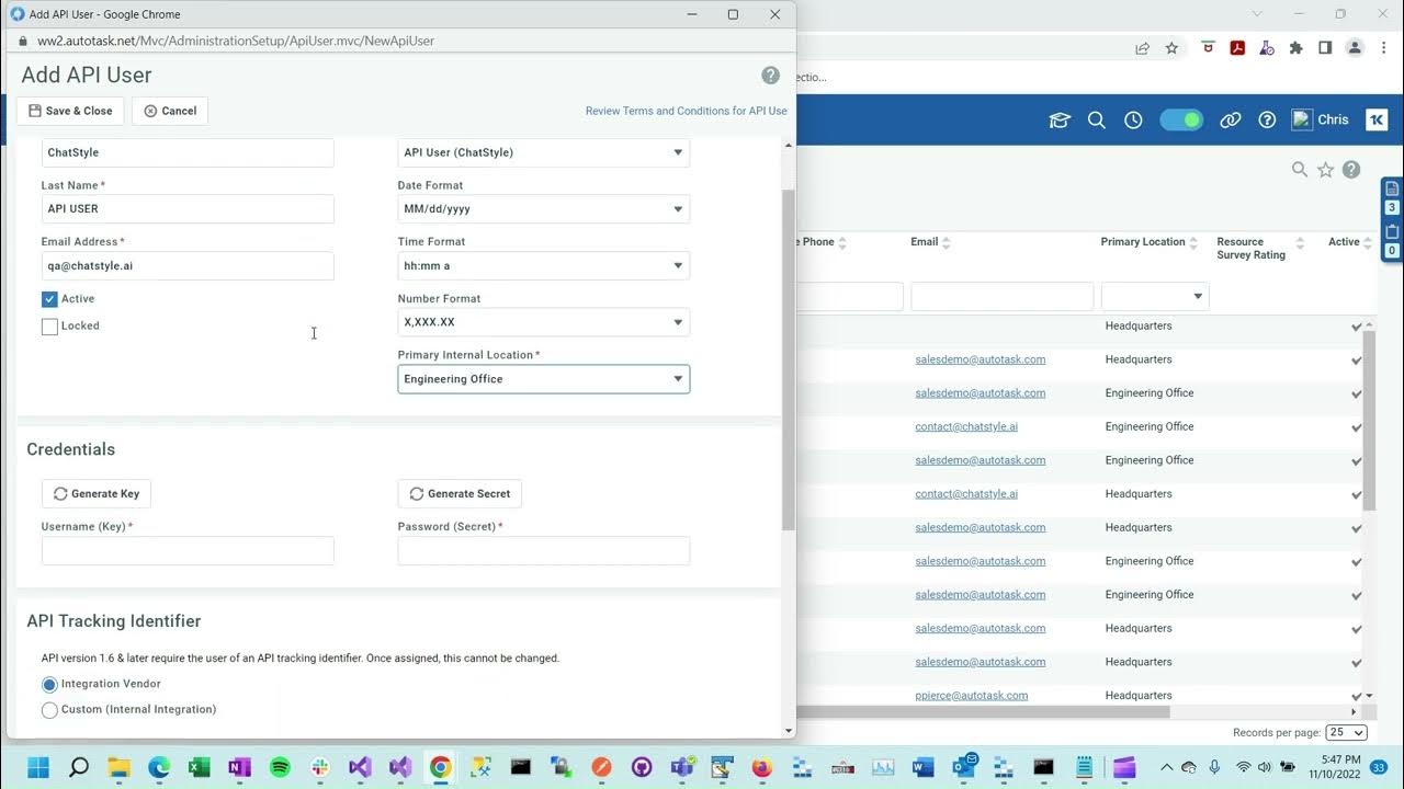 Setting up the Autotask API User - YouTube