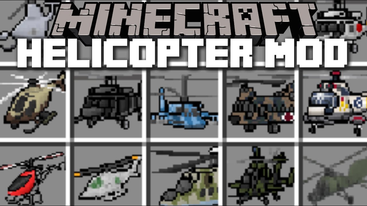 Minecraft HELICOPTER MOD / FLY WITH VILLAGERS AND FIGHT THE ZOMBIE ...
