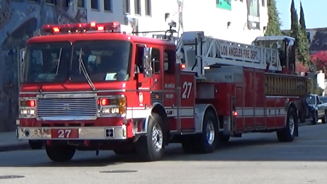 Los Angeles Fire Station 27 Response Compilation - YouTube