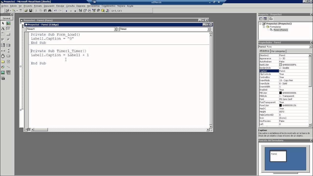Vb6 para principiantes secundaria uso del timer contador basico - YouTube