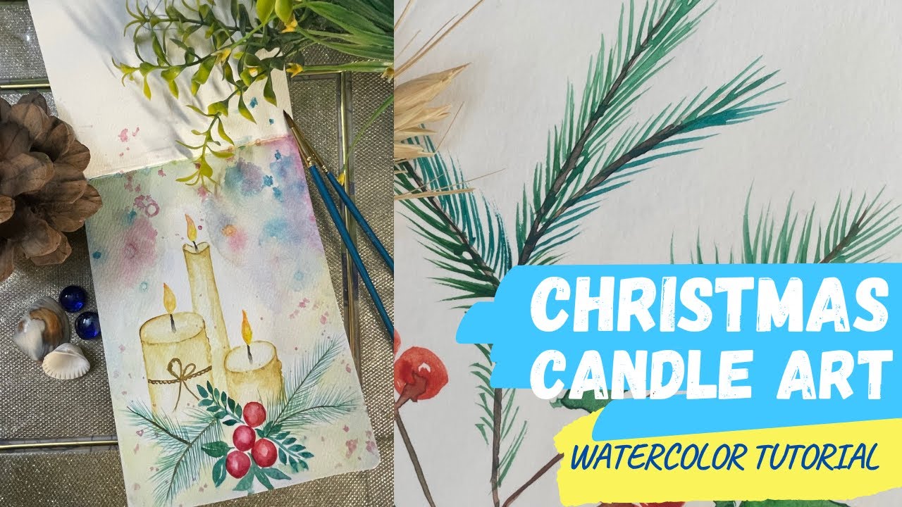 How To Draw Christmas Candle Art | How To Paint Candles | # ...