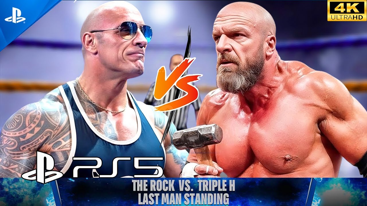 The Rock Vs Triple H - Last Man Standing Match - YouTube