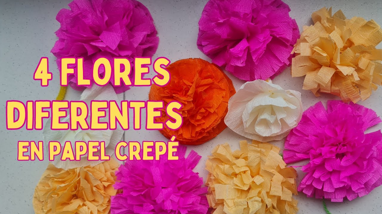 4 Flores SUPER FACILES para altar de muertos - YouTube