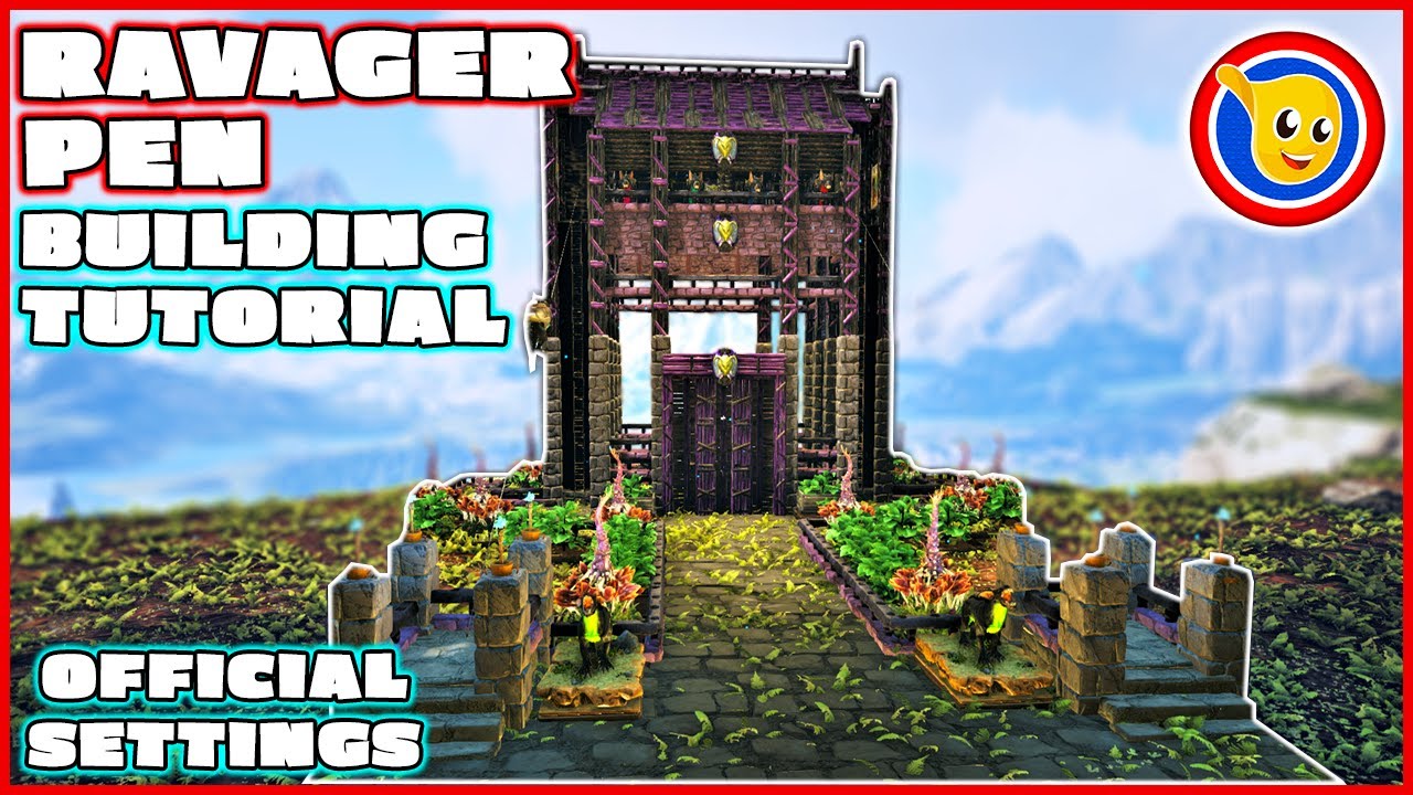 Ark: How To Build A Ravager Pen | Building Tutorial | Official Settings - YouTube
